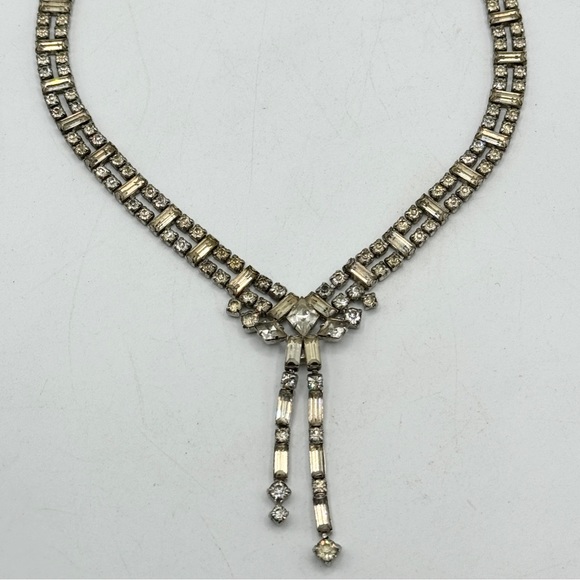Vintage | Jewelry | Vintage Parco Glass Rhinestone Collar Tassel ...